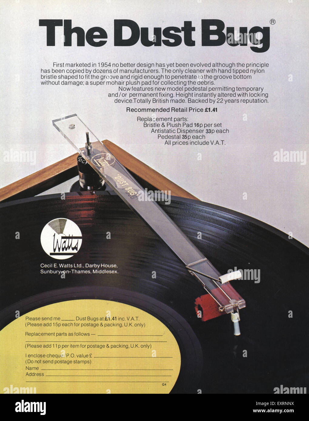 1960s UK The Dust Bug Magazine Advert Stock Photo - Alamy