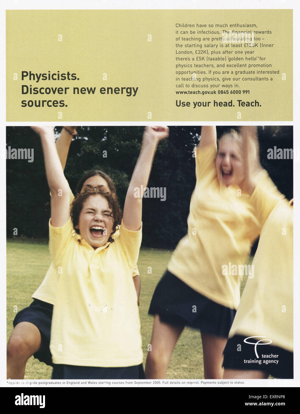2000s UK Teacher Training Agency Magazine Advert Stock Photo - Alamy