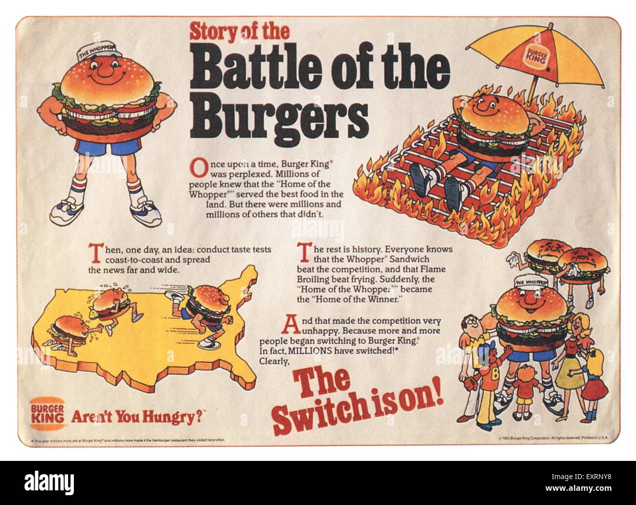 1980s USA Burger King Magazine Advert Stock Photo - Alamy