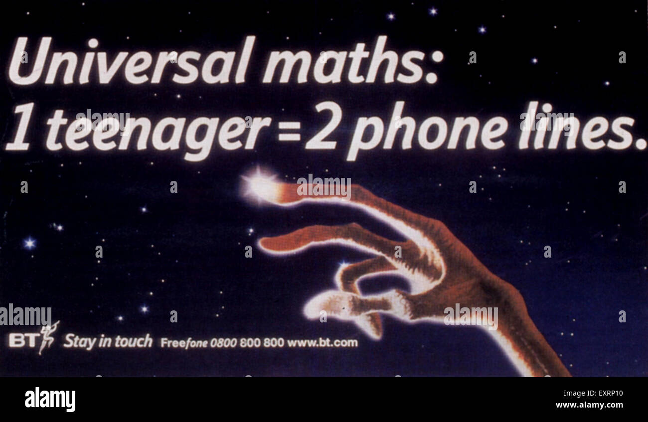 1990s UK BT Magazine Advert Stock Photo - Alamy