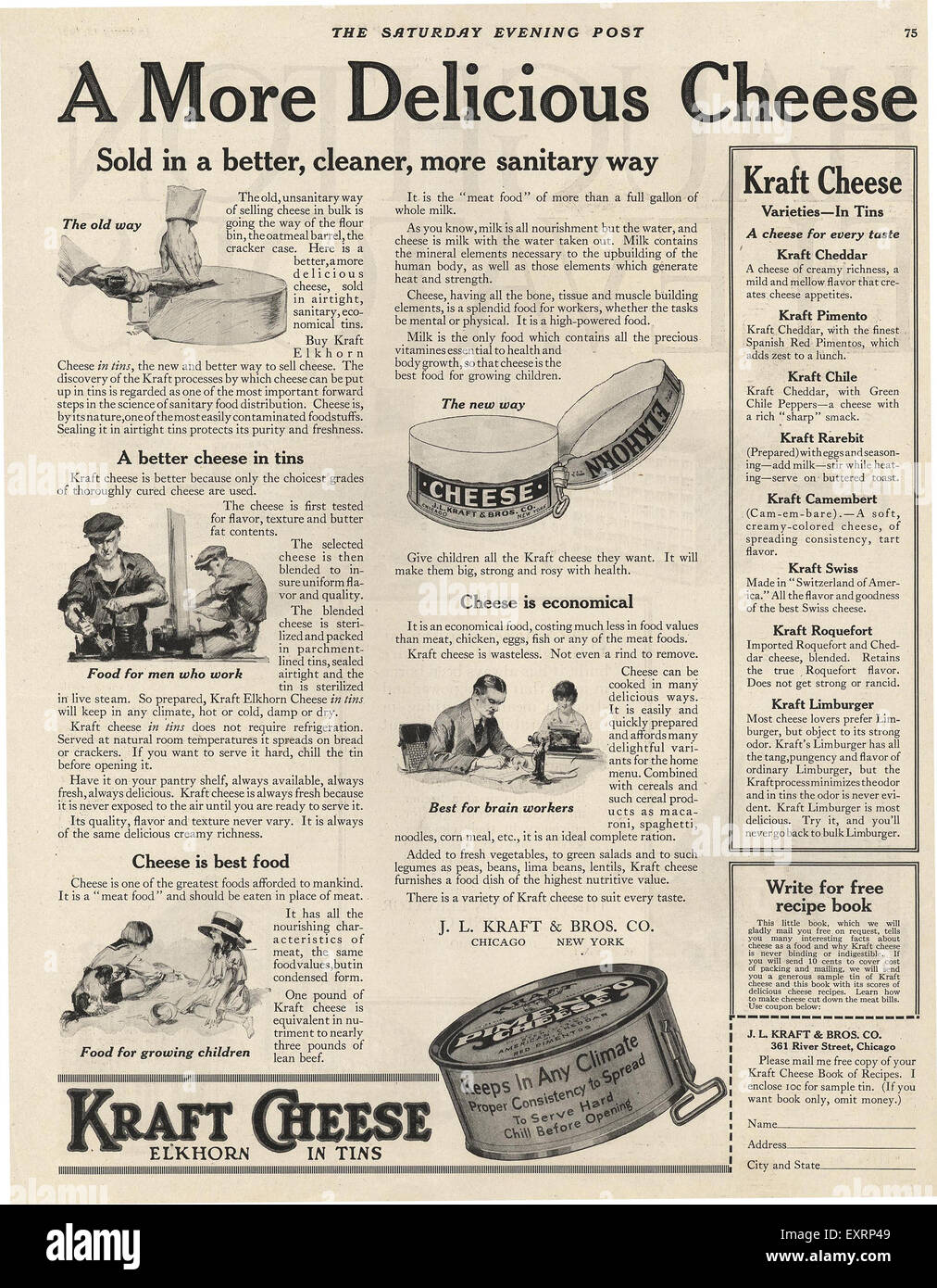 1910s USA Kraft Magazine Advert Stock Photo - Alamy