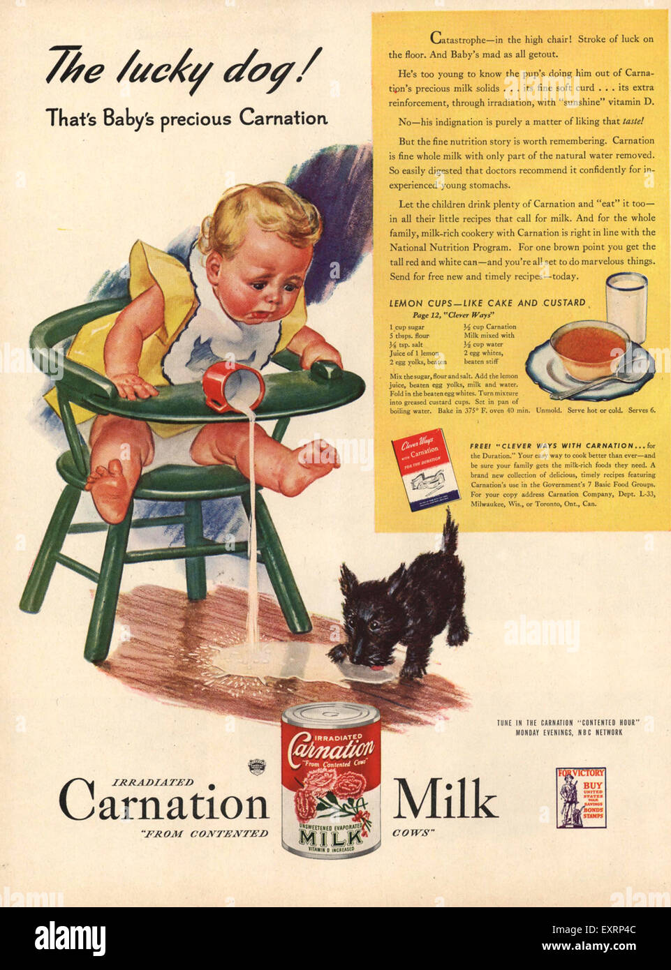 1940s UK Carnation Milk Magazine Advert Stock Photo - Alamy