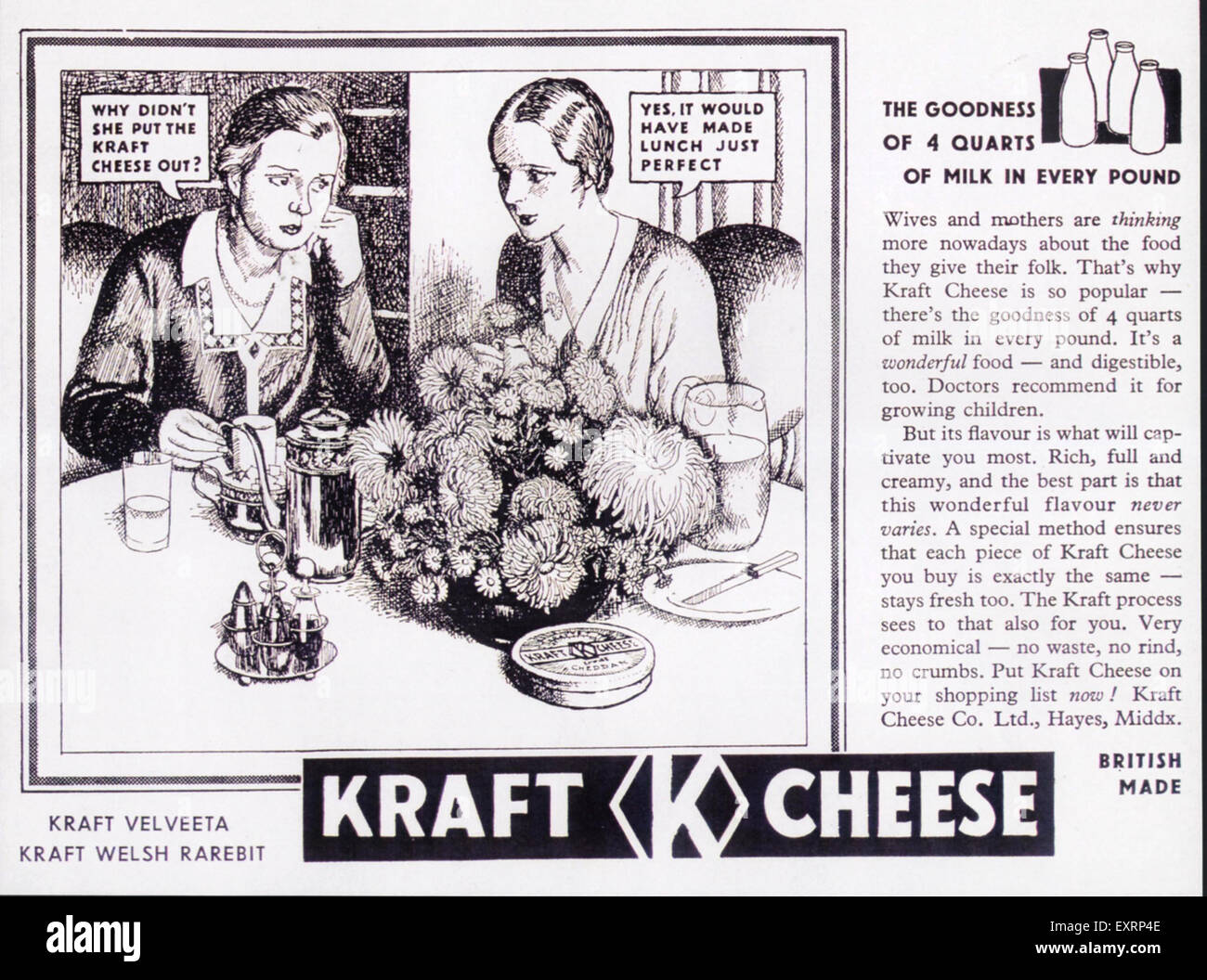 1930s UK Kraft Magazine Advert Stock Photo - Alamy