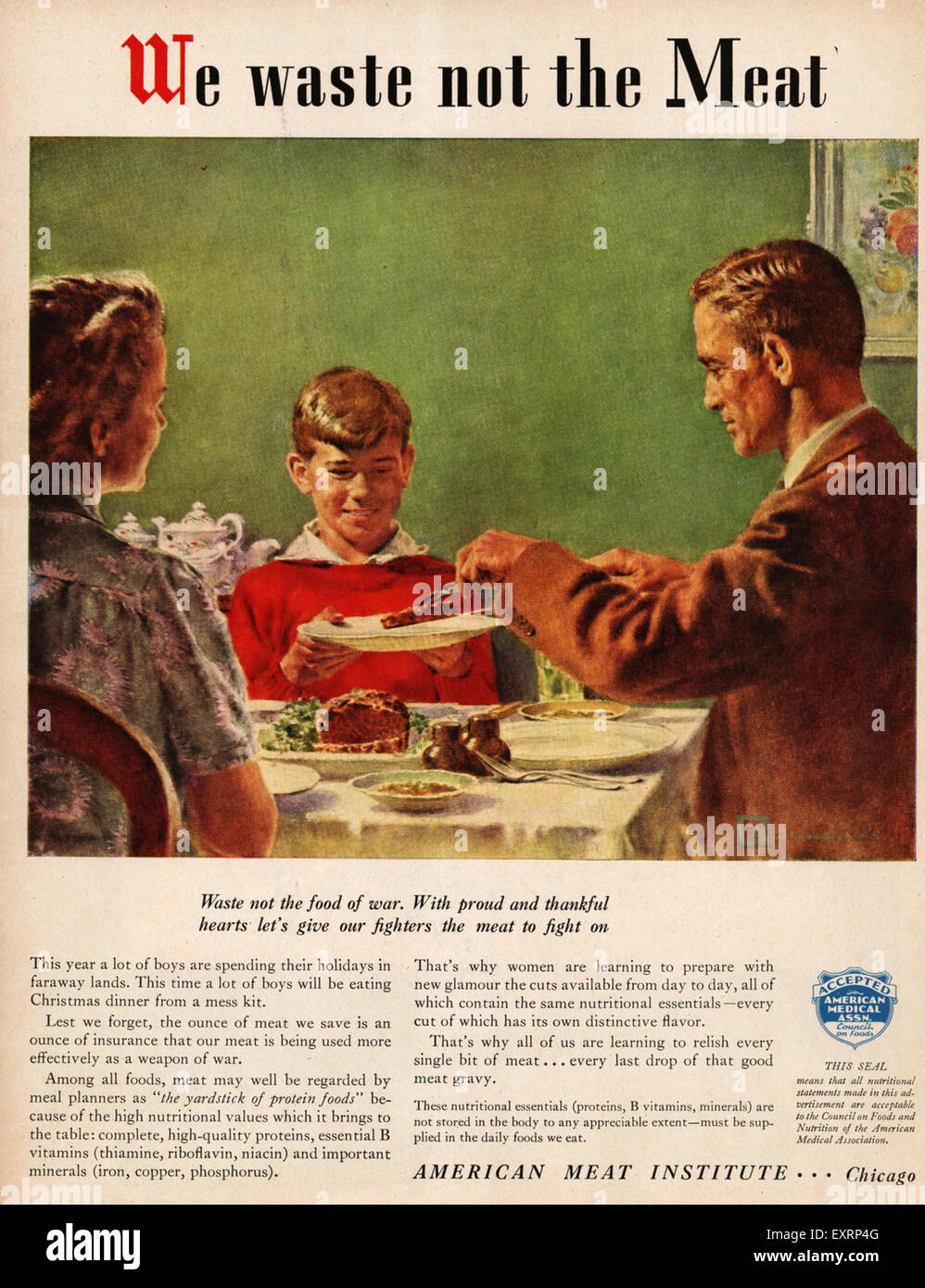 1940s usa meat magazine advert hi-res stock photography and images - Alamy