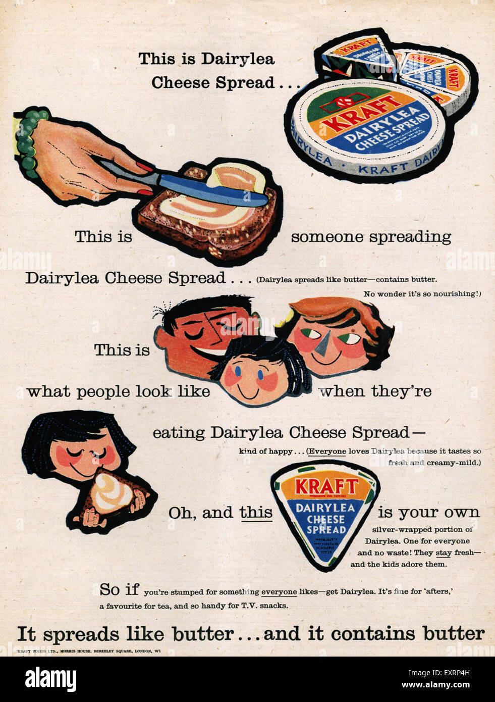 1960s UK Kraft Magazine Advert Stock Photo - Alamy
