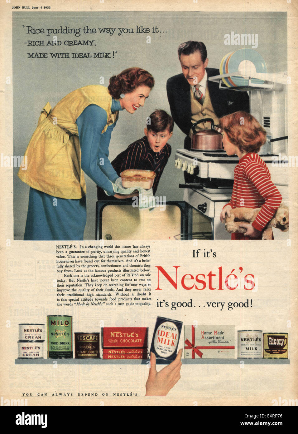 1950s UK Nestle's Magazine Advert Stock Photo - Alamy