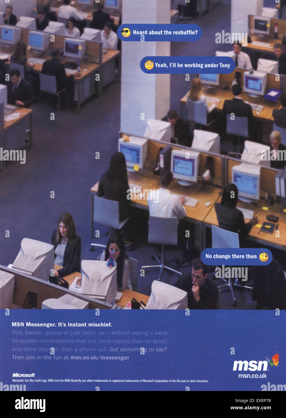 2000s UK MSN Messenger Microsoft Magazine Advert Stock Photo - Alamy