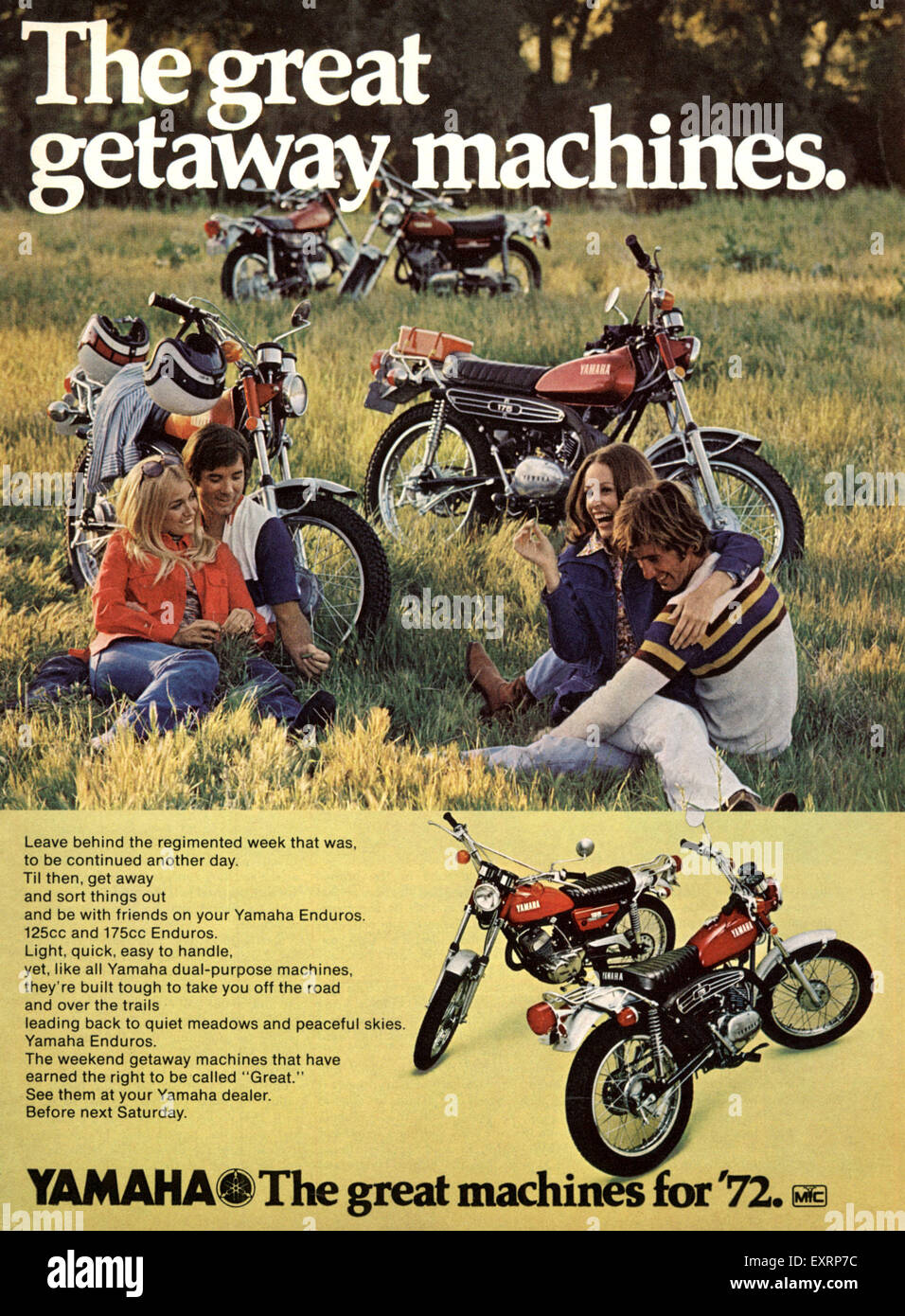 1970s USA Yamaha Magazine Advert Stock Photo - Alamy