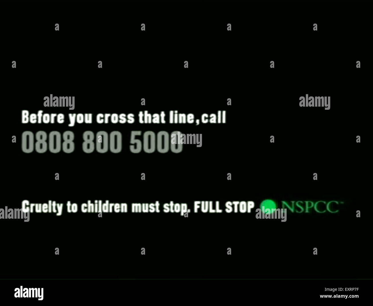 2000s UK NSPCC TV Advert (Grab Stock Photo - Alamy