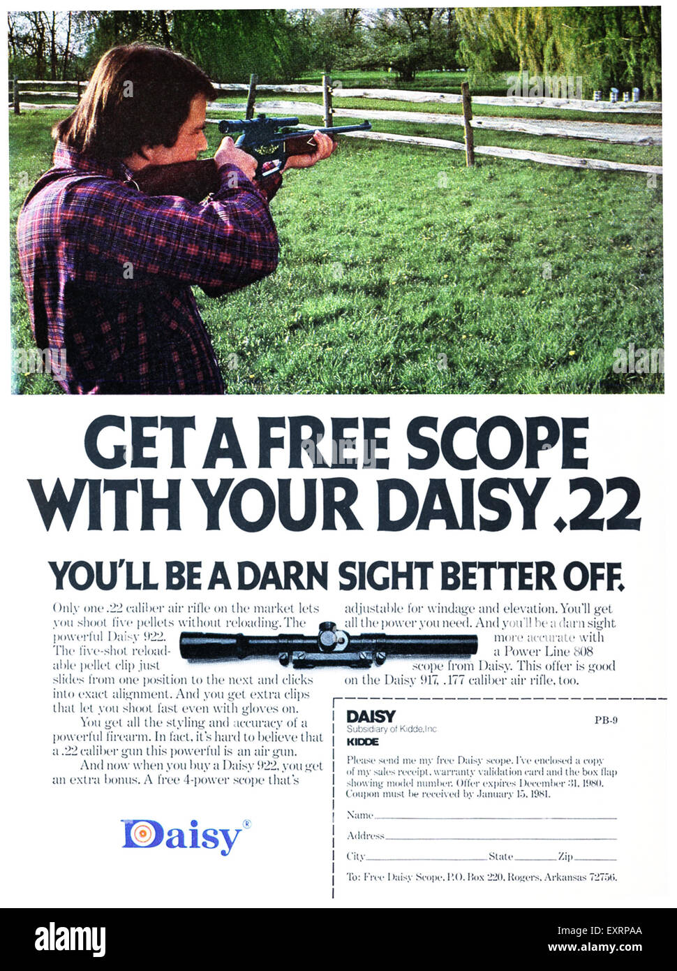 1980s USA Daisy Magazine Advert Stock Photo - Alamy