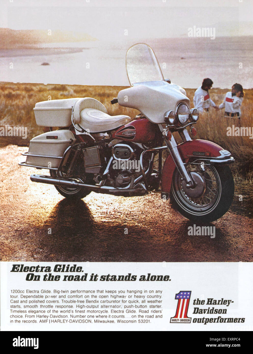 1970s USA Harley-Davidson Magazine Advert Stock Photo - Alamy