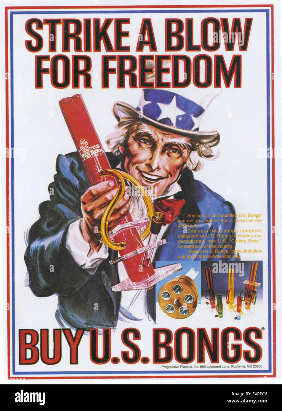 1970s USA U.S. Bongs Magazine Advert Stock Photo - Alamy