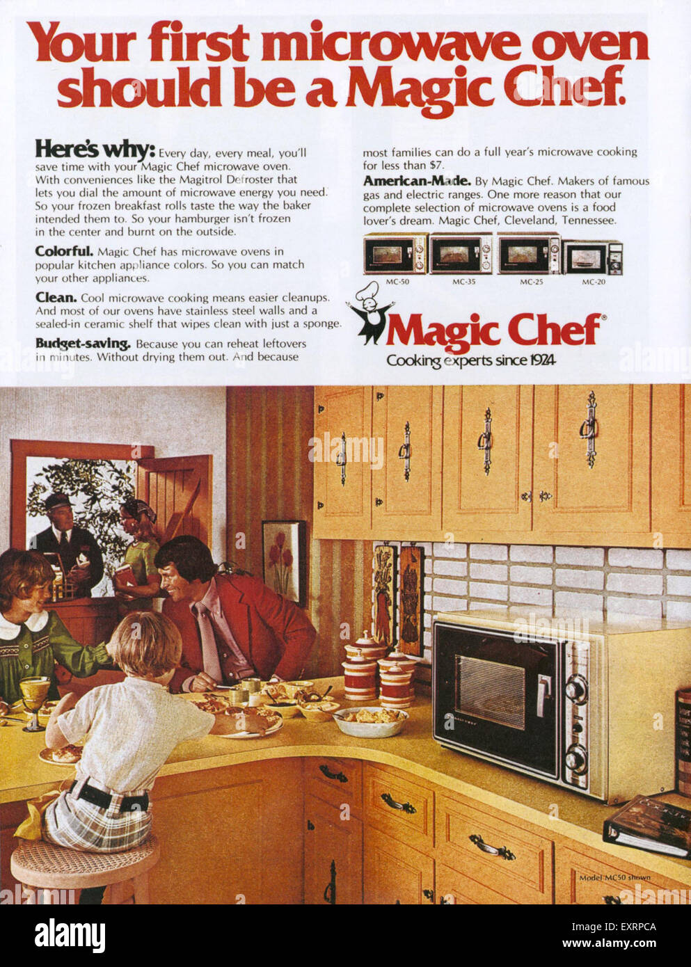 1970s USA Magic Chef Magazine Advert Stock Photo - Alamy