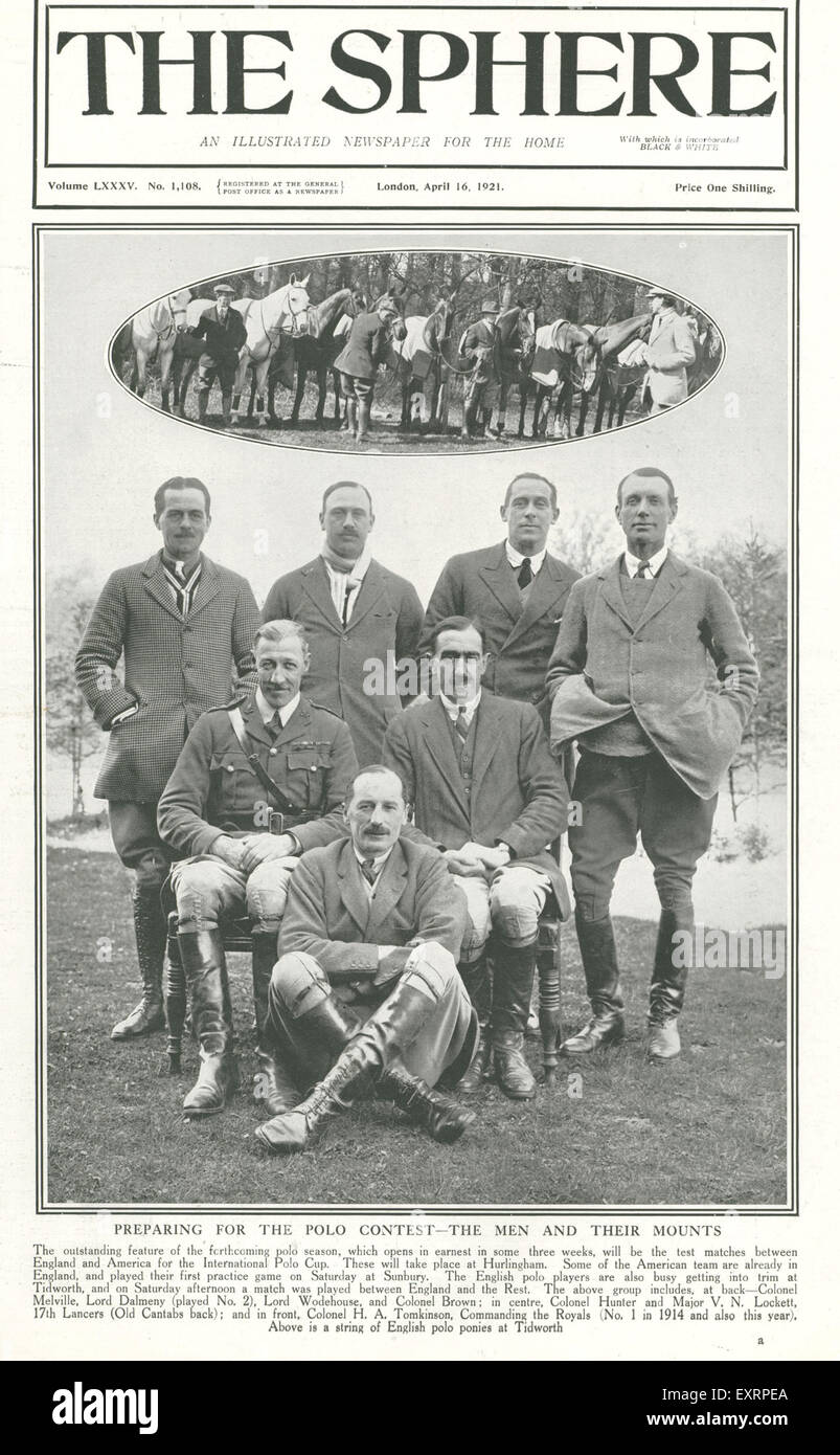 1920s UK The Sphere Magazine Cover Stock Photo - Alamy