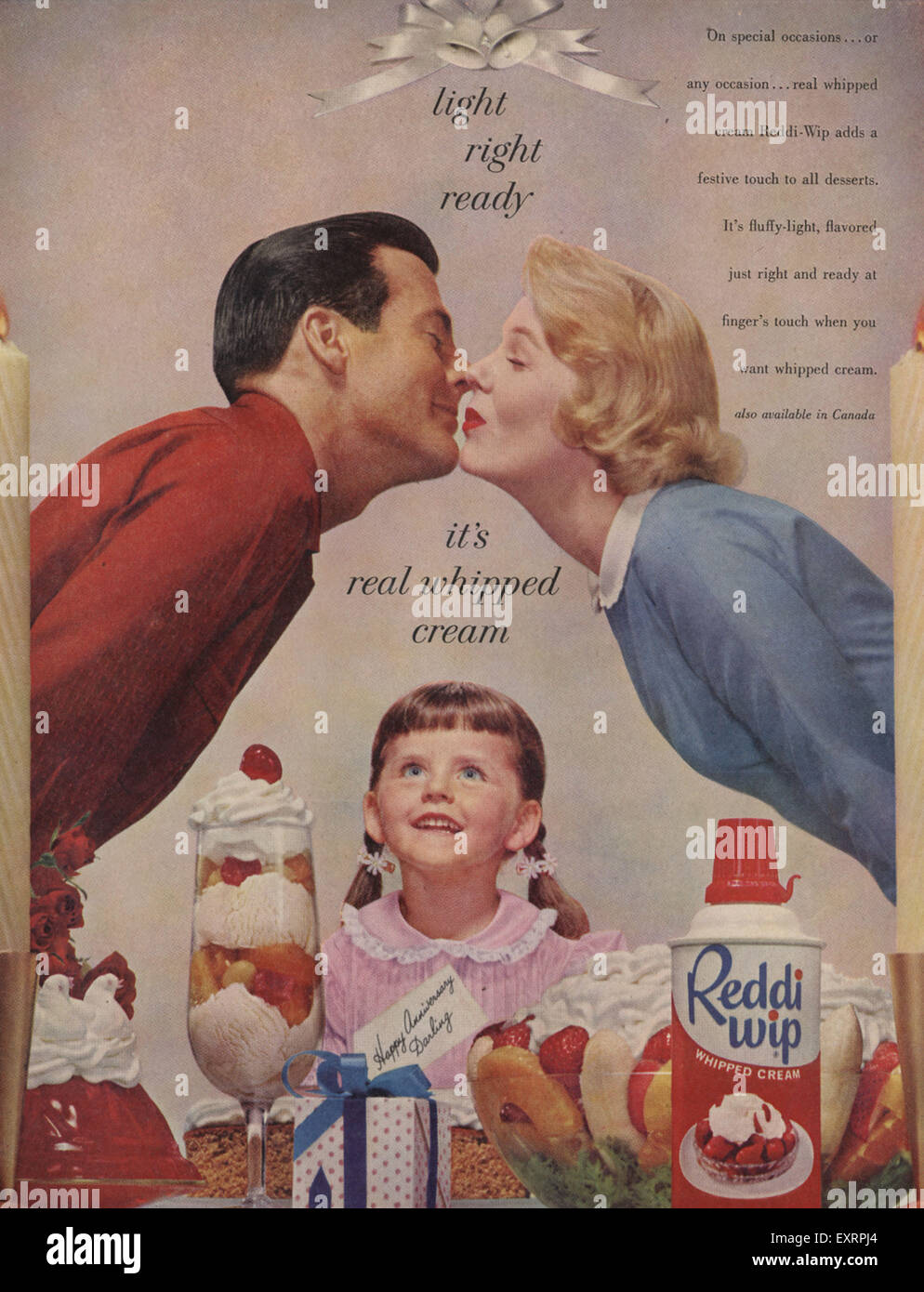 1950s USA Reddi-Wip Magazine Advert Stock Photo - Alamy