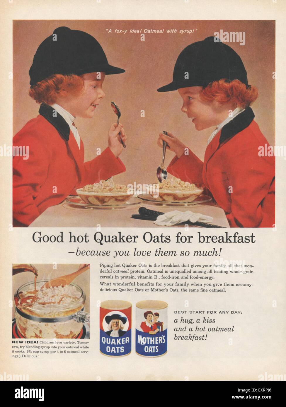 1960s USA Quaker Oats Magazine Advert Stock Photo - Alamy