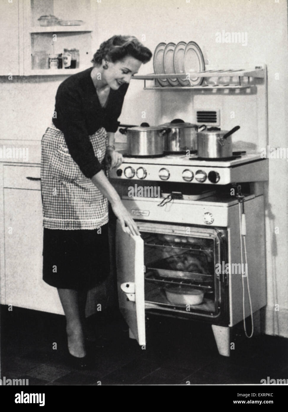 1950s UK Housewife Cooking Magazine Plate Stock Photo - Alamy