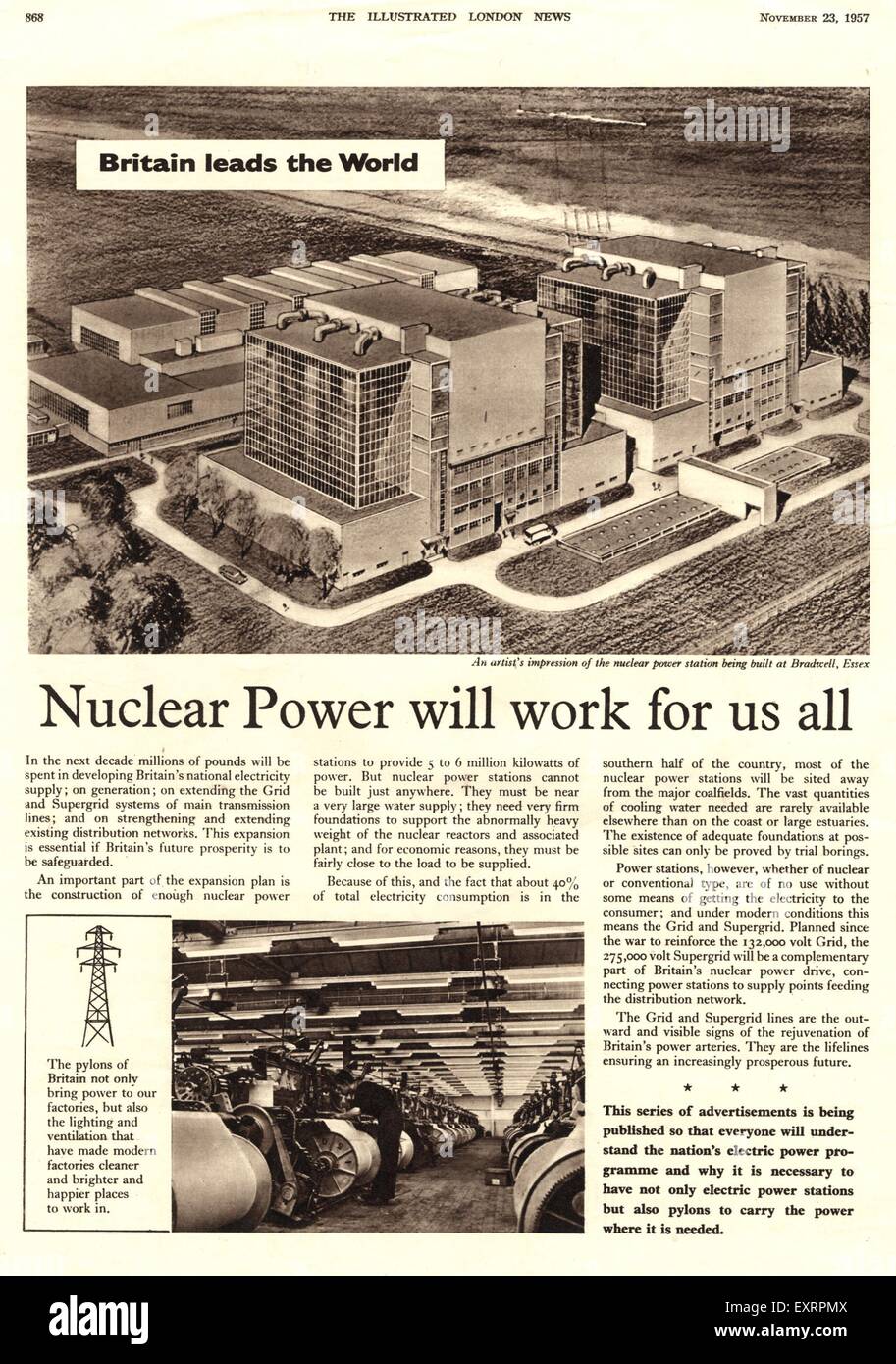 1950s UK Nuclear Power Magazine Advert Stock Photo - Alamy