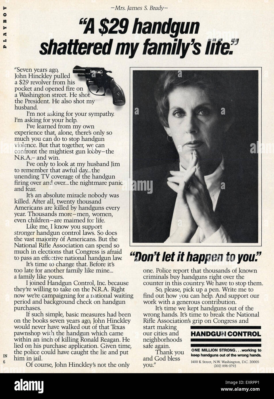 1980s USA Handguns Control Magazine Advert Stock Photo - Alamy