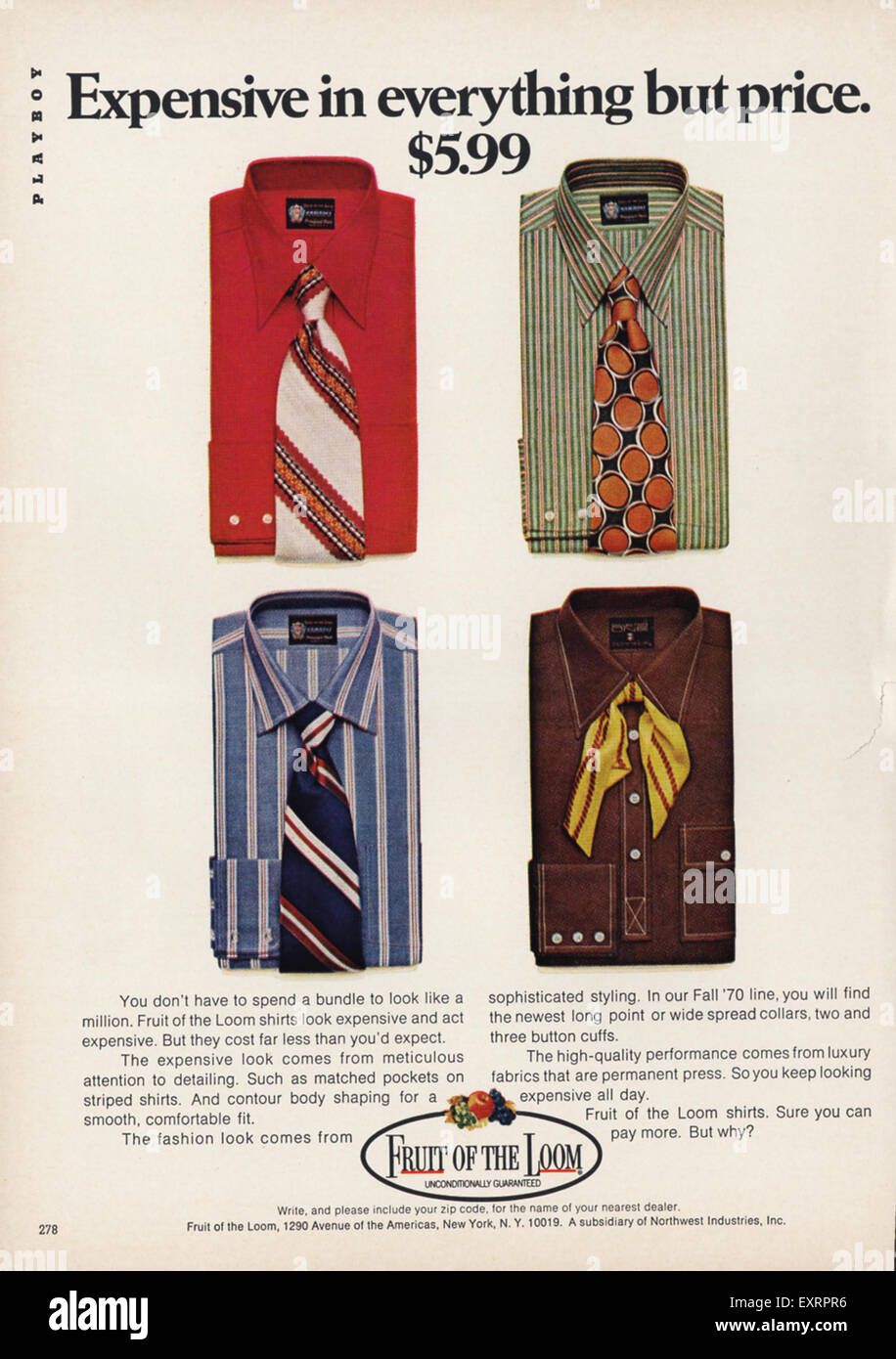 1960s USA Fruit of the Loom Magazine Advert Stock Photo - Alamy