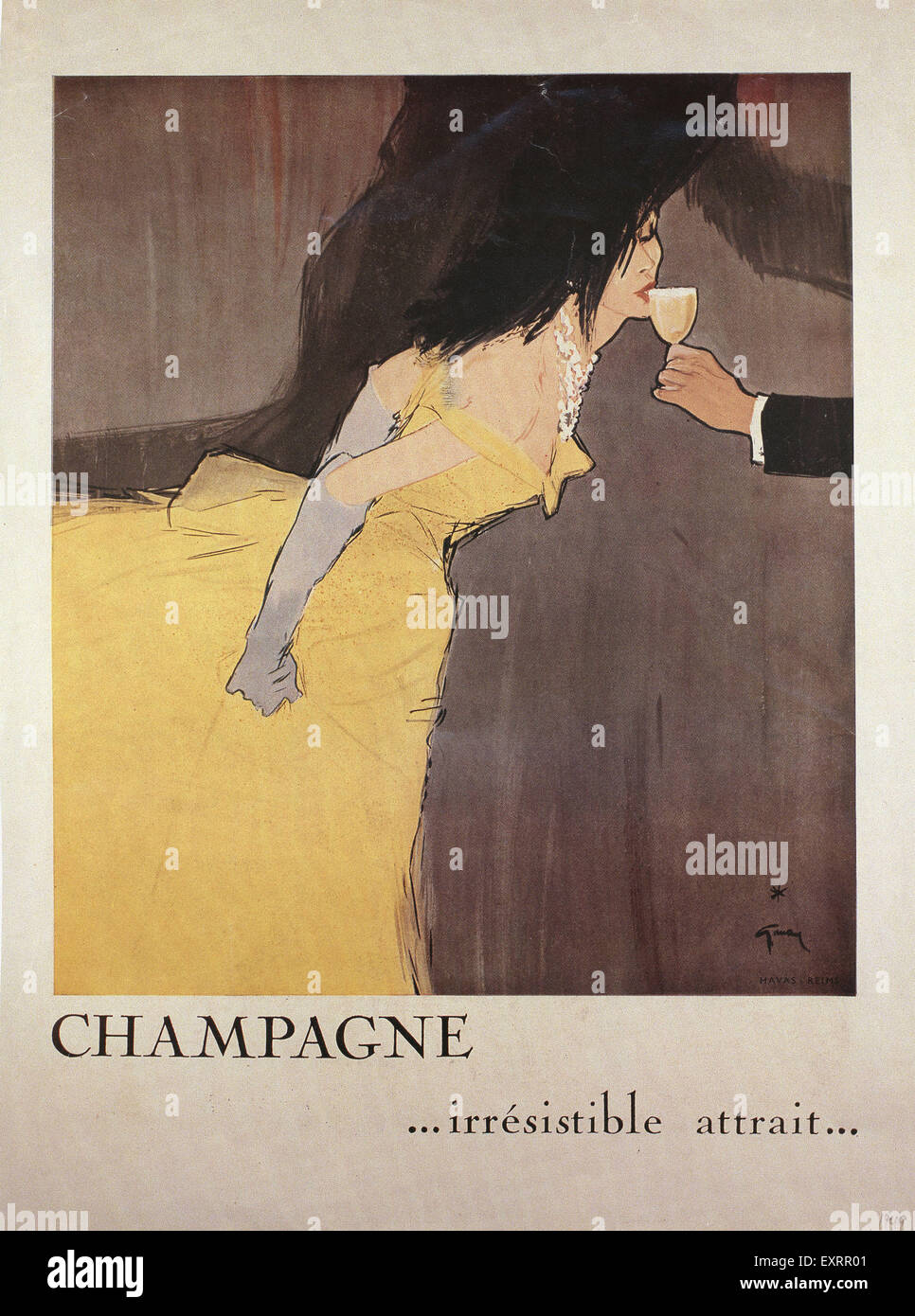 1940s UK Champagne Magazine Advert Stock Photo - Alamy