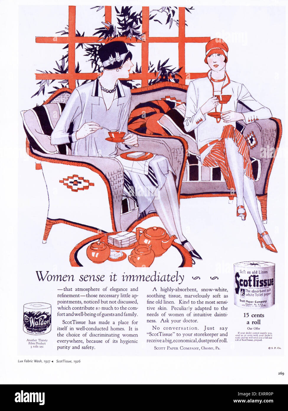 1920s USA Scot Tissues Magazine Advert Stock Photo - Alamy