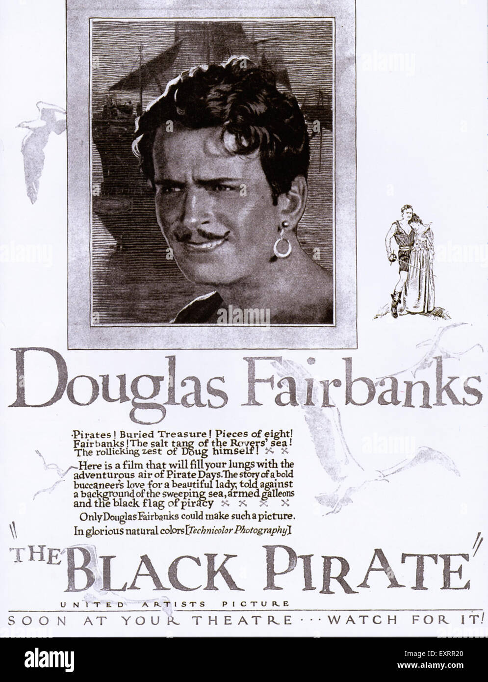 1920s USA The Black Pirate Film Poster Stock Photo - Alamy