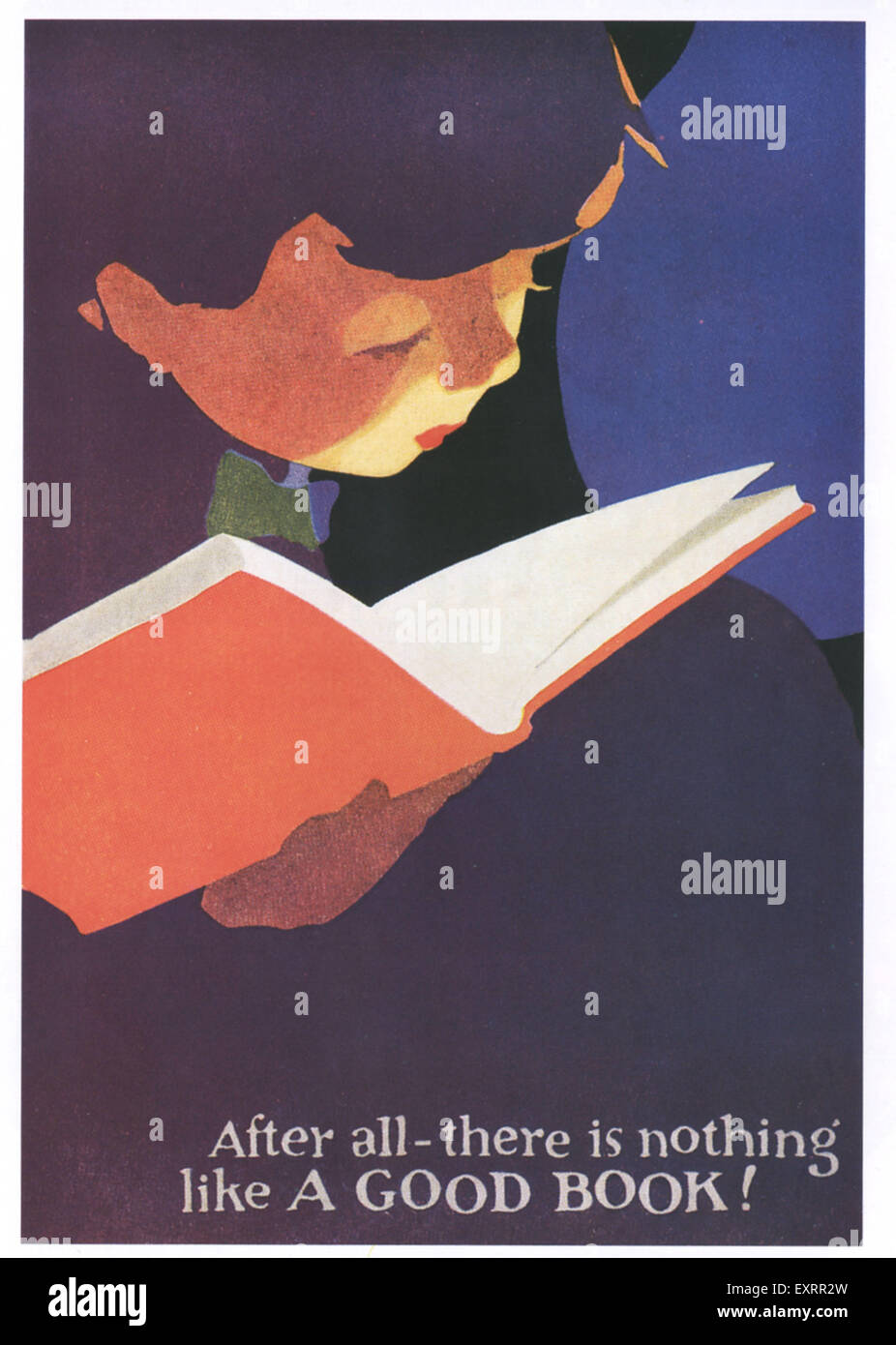 1920s USA Reading Books Magazine Advert Stock Photo - Alamy