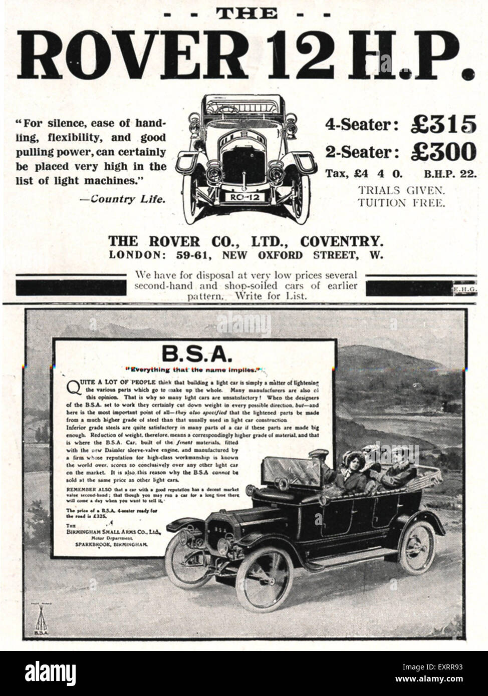 1910s UK Rover Magazine Advert Stock Photo - Alamy