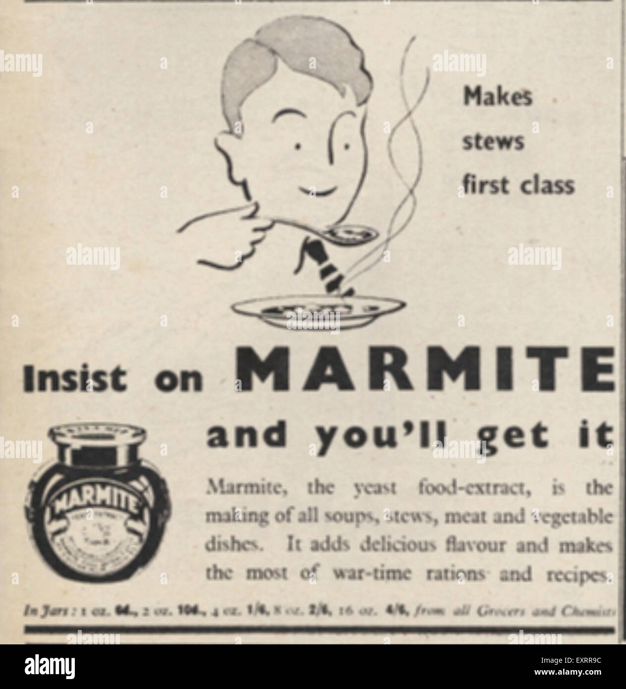 Food advert 1945 hi-res stock photography and images - Alamy