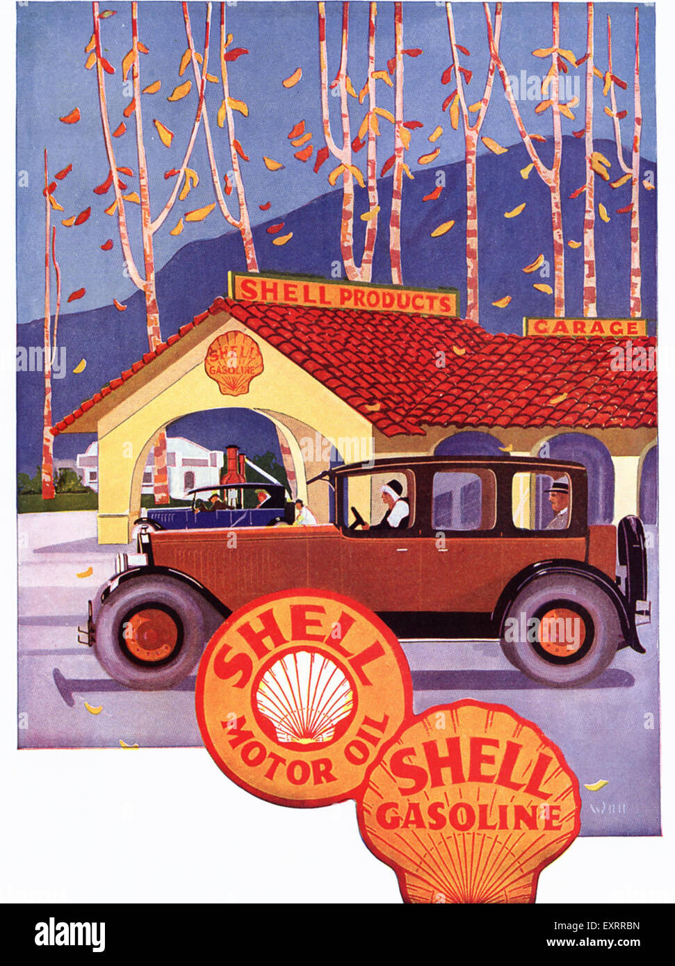 1920s USA Shell Magazine Advert Stock Photo - Alamy