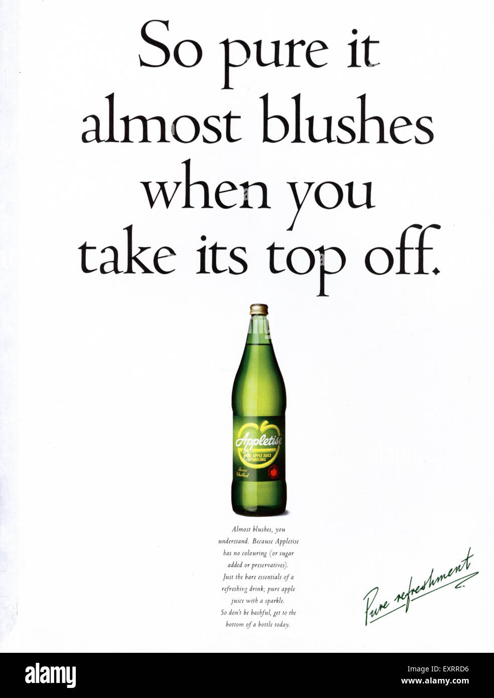 1990s UK Appletise Magazine Advert Stock Photo - Alamy