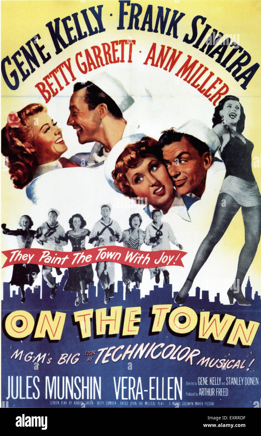 1940s USA On the Town Film Poster Stock Photo - Alamy