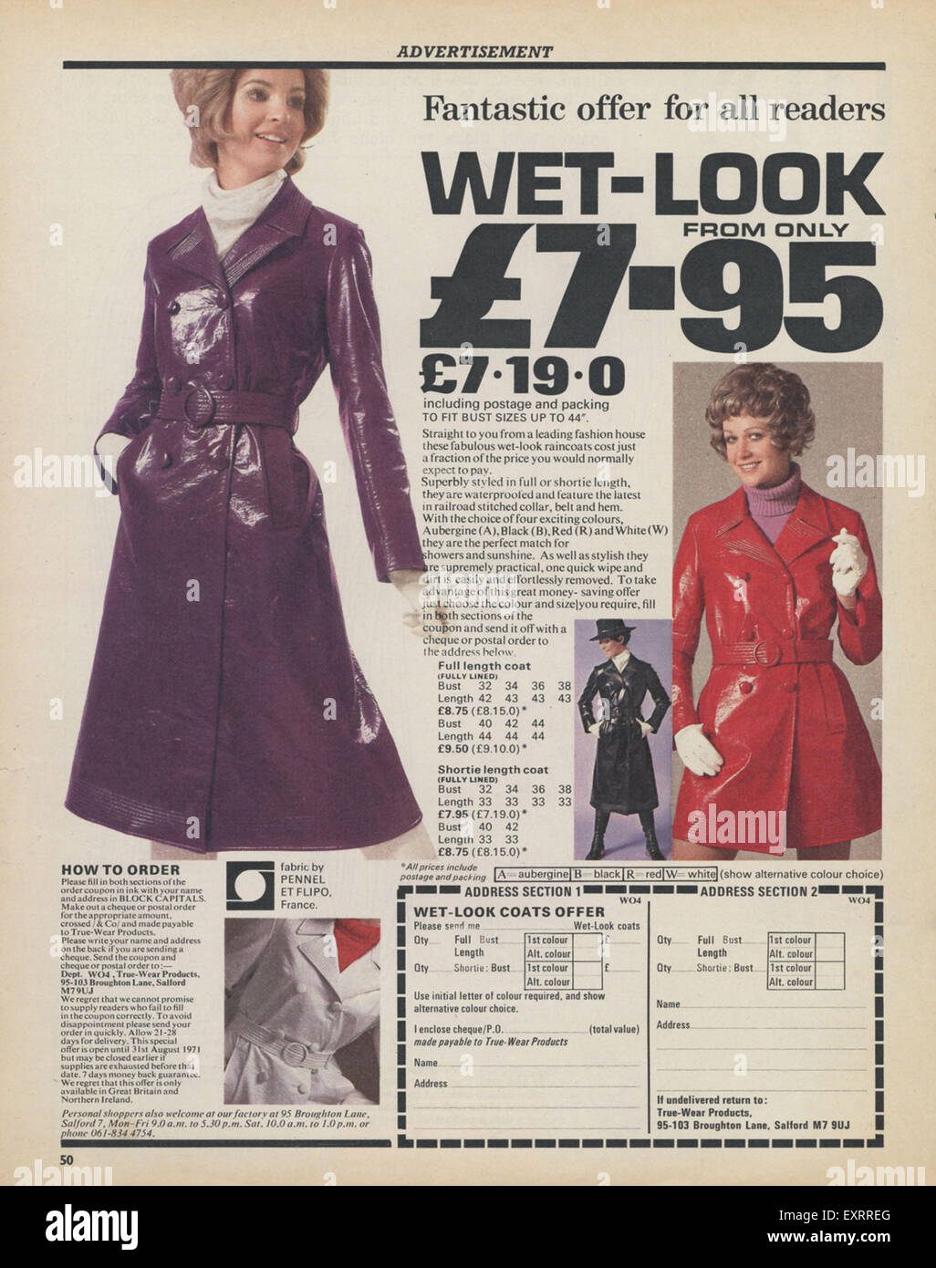 Fashion advert 1971 hi-res stock photography and images - Alamy