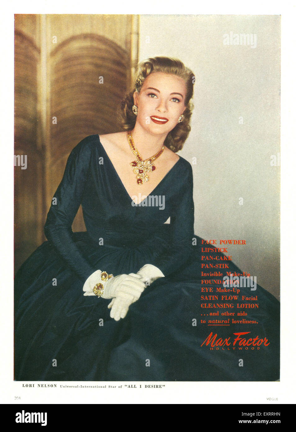 1950s UK Max Factor Magazine Advert Stock Photo - Alamy