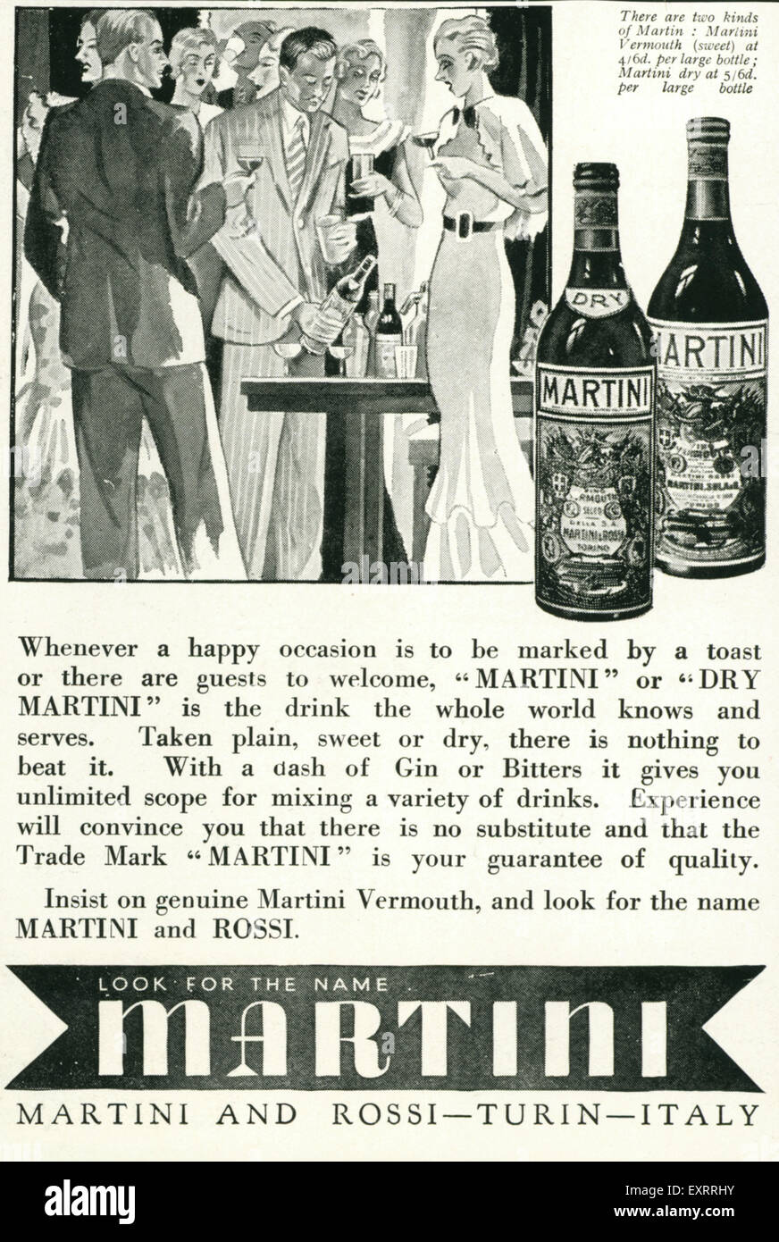 Alcohol uk advert 1930s hi-res stock photography and images - Alamy