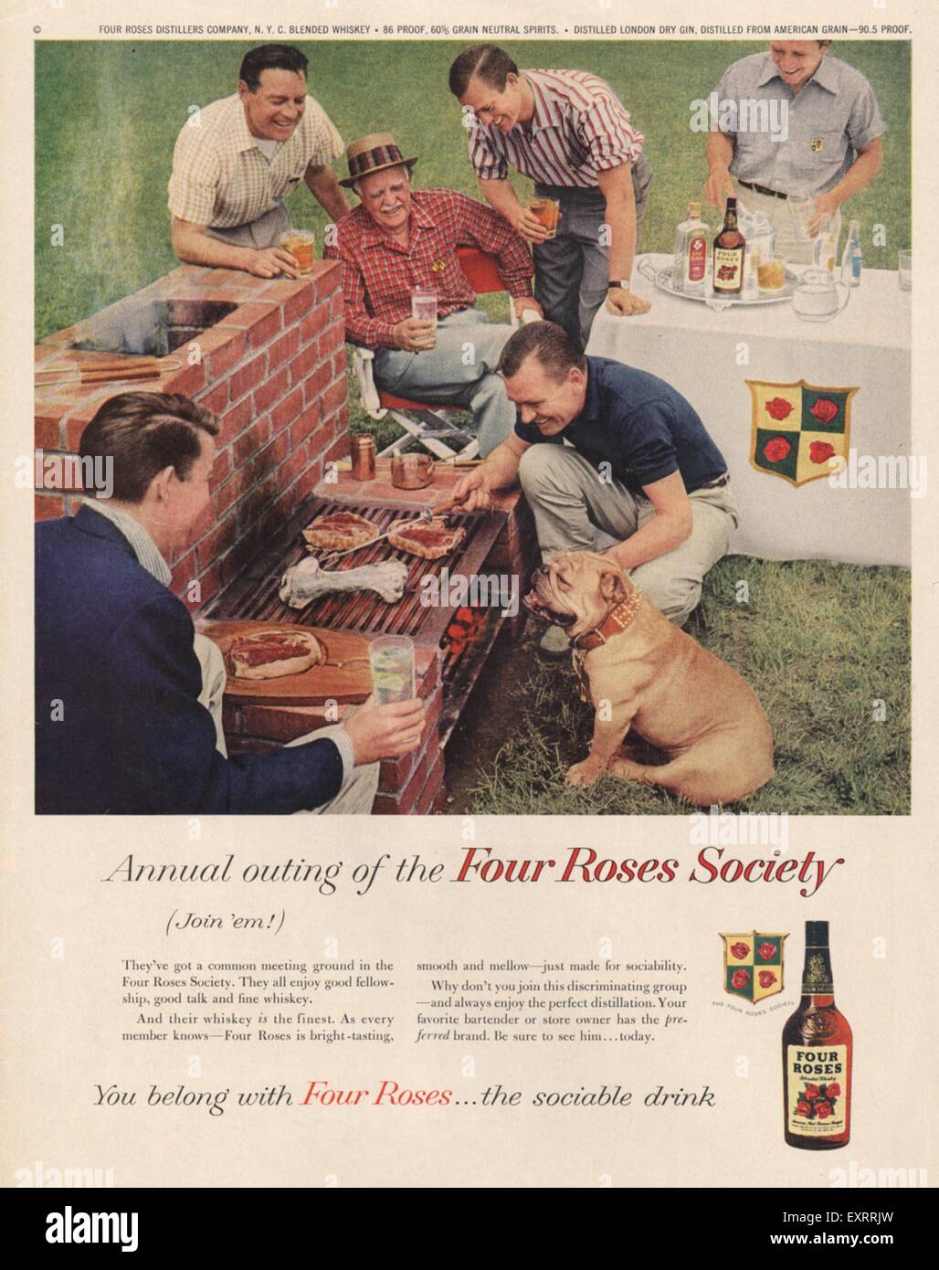 1950s USA Four Roses Magazine Advert Stock Photo - Alamy