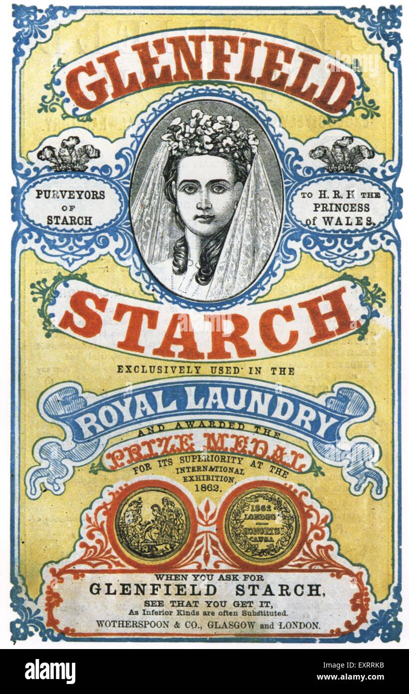 1860s UK Glenfield Starch Magazine Advert Stock Photo - Alamy