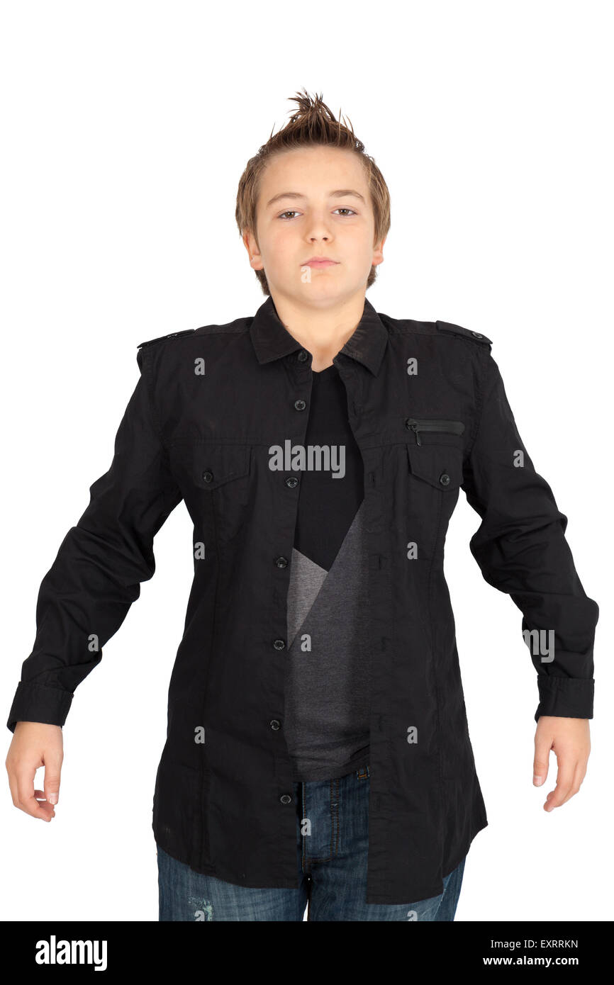 Handsome child doing different expressions in different sets of clothes ...