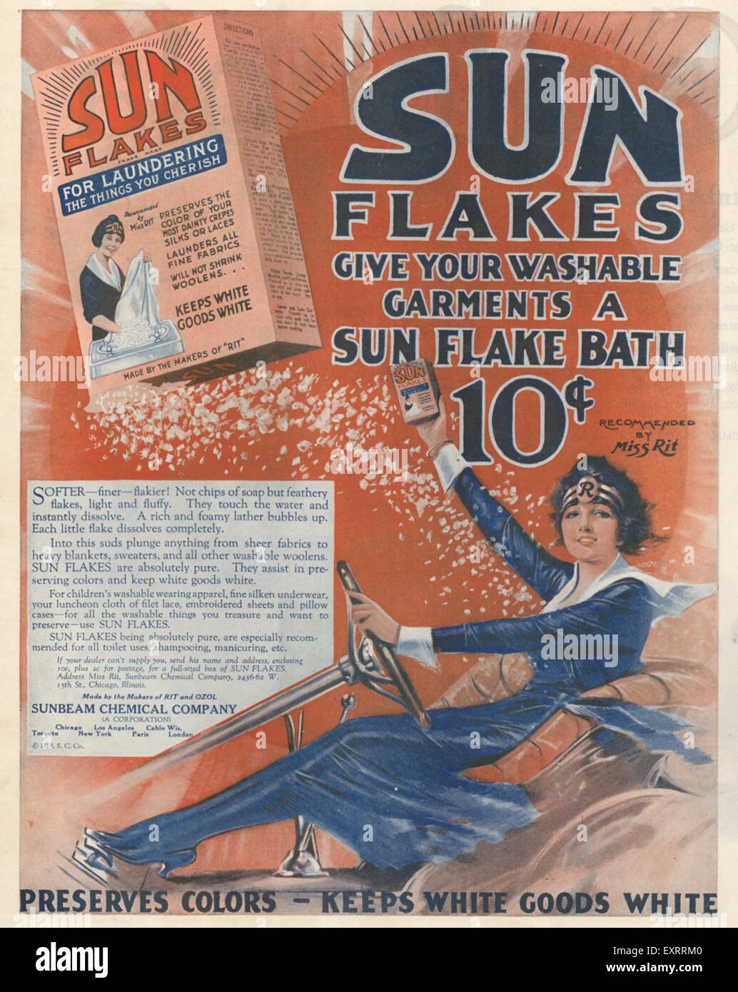 1910s UK Sun Flakes Magazine Advert Stock Photo - Alamy