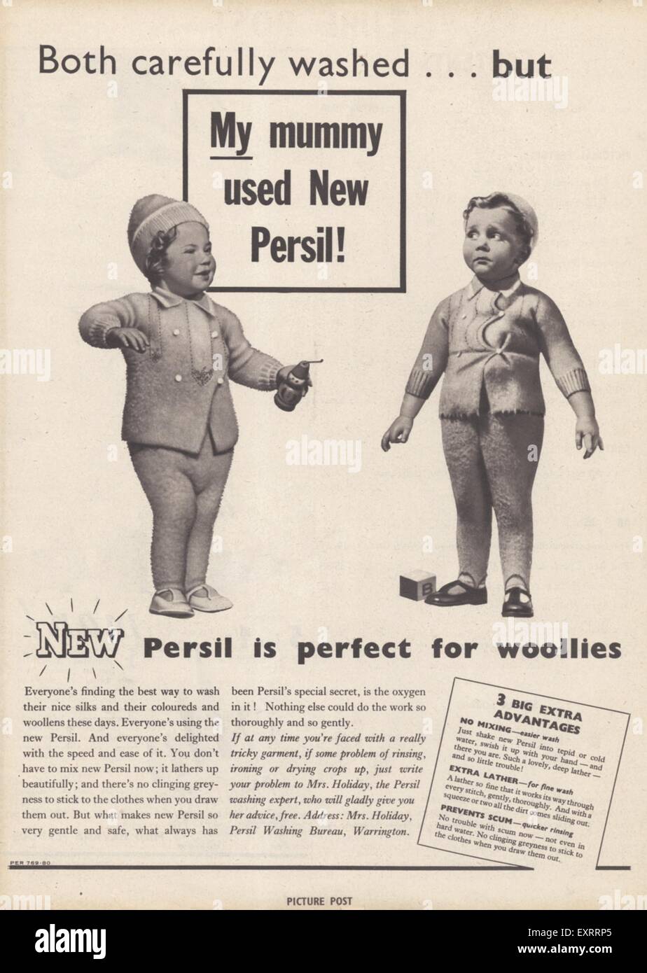Persil advert 1940s hi-res stock photography and images - Alamy