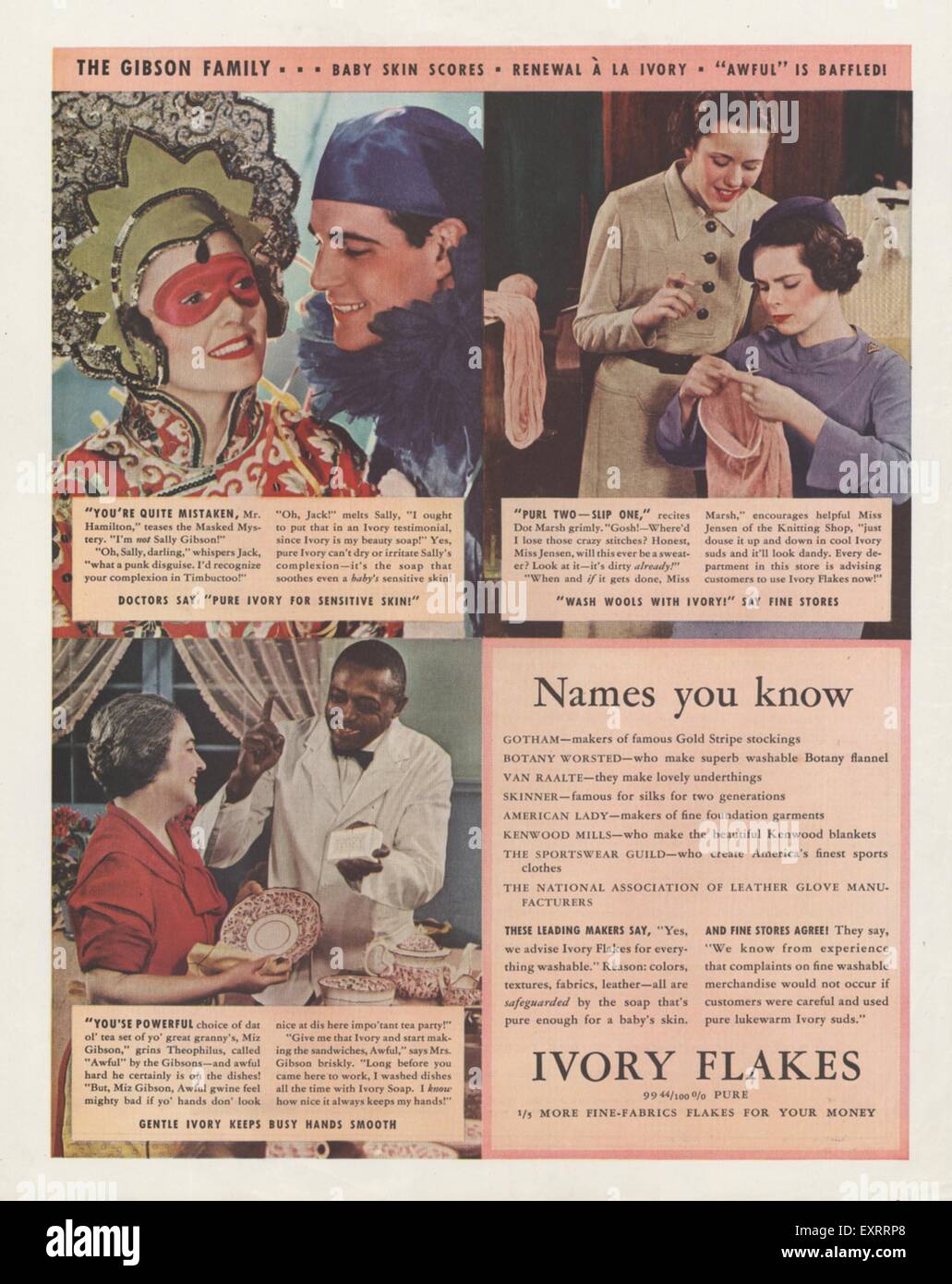 1930s USA Ivory Flakes Magazine Advert Stock Photo - Alamy