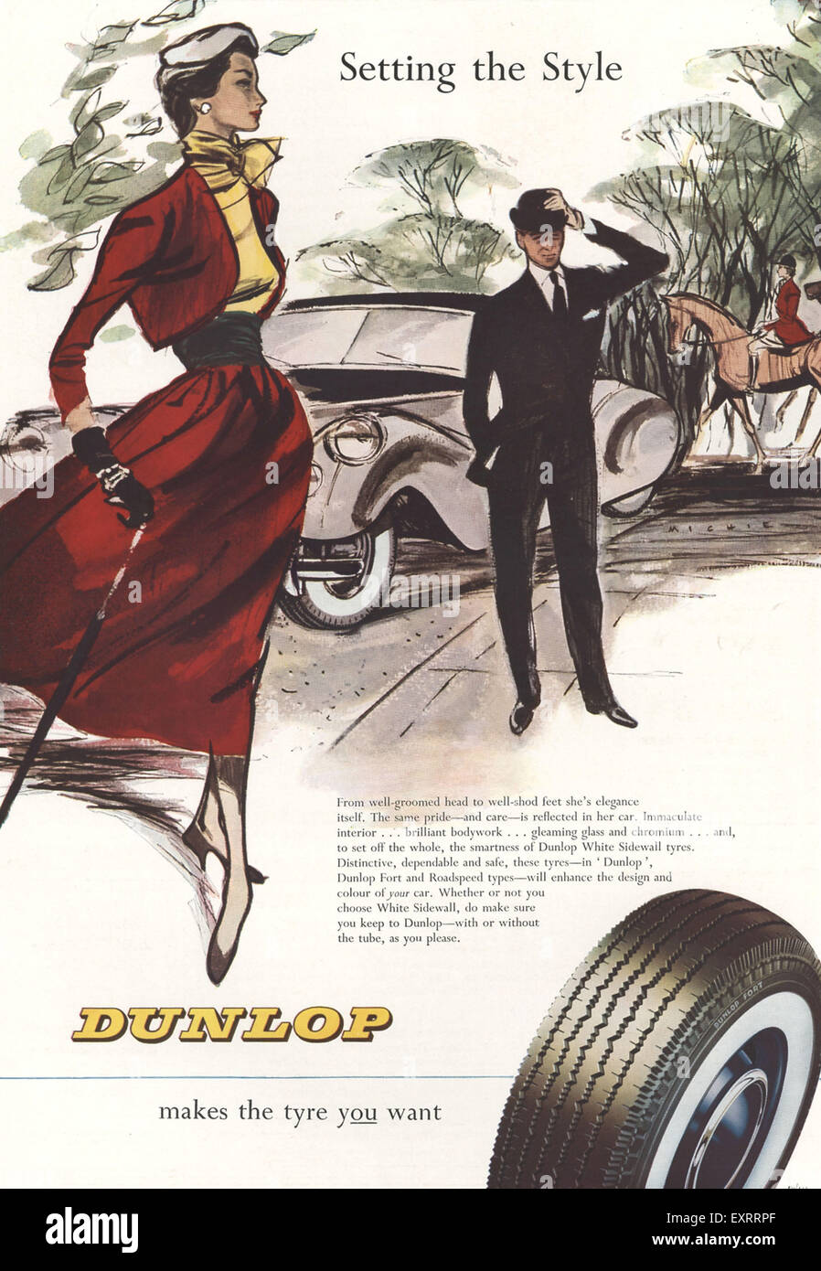 1950s UK Dunlop Magazine Advert Stock Photo - Alamy