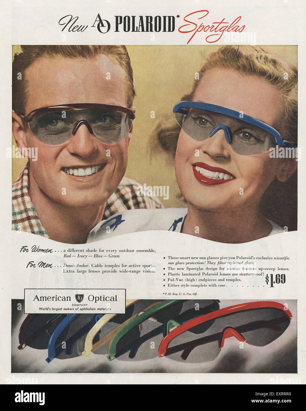 1940s USA American Optical Magazine Advert Stock Photo - Alamy