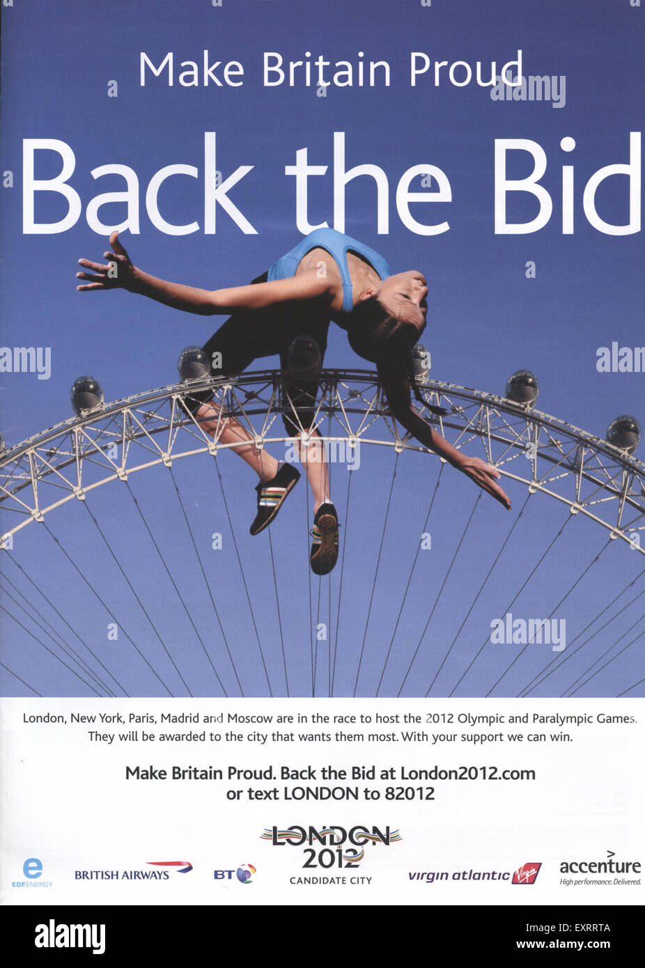 2000s UK Back the bid London 2012 Magazine Advert Stock Photo - Alamy