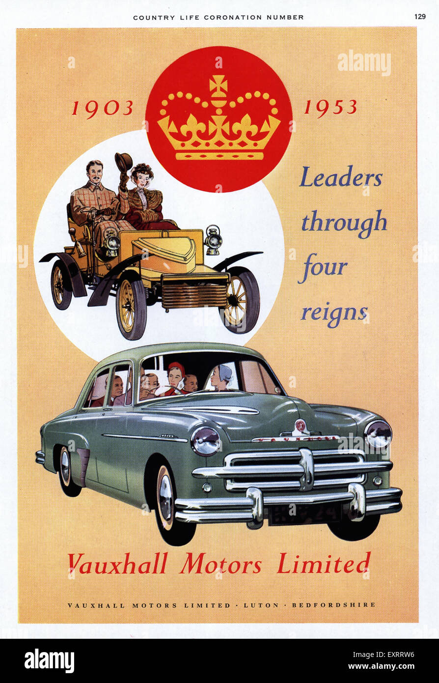1950s UK Vauxhall Magazine Advert Stock Photo - Alamy