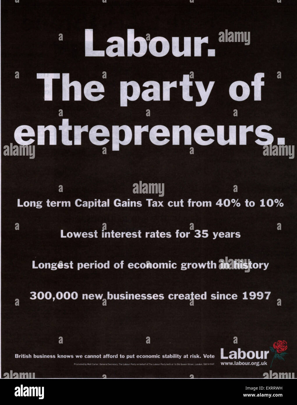 2000s UK The Labour Party Magazine Advert Stock Photo - Alamy