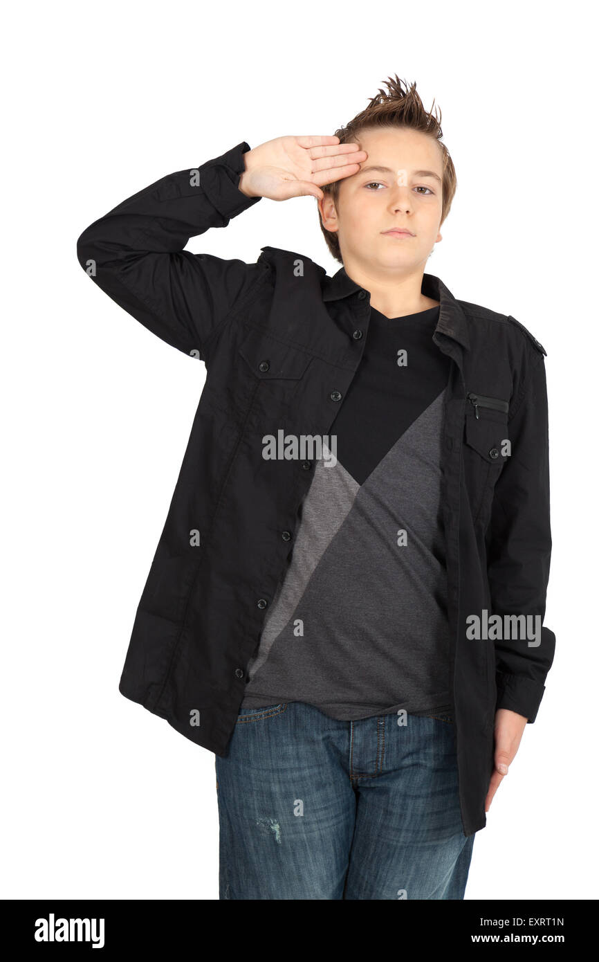 Handsome child doing different expressions in different sets of clothes ...