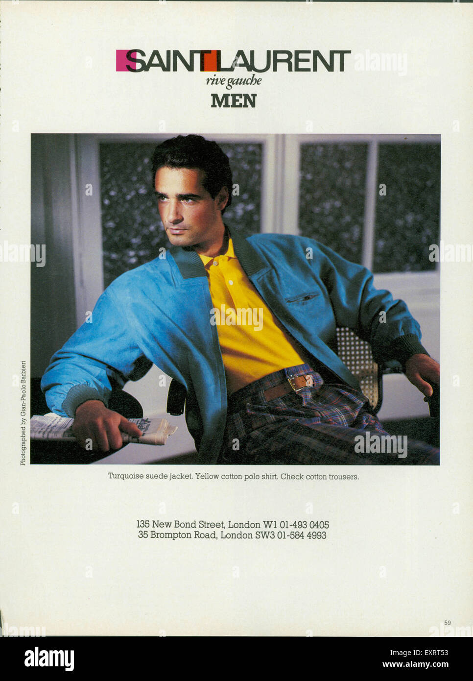 1980s UK Yves Saint Laurent Magazine Advert Stock Photo - Alamy