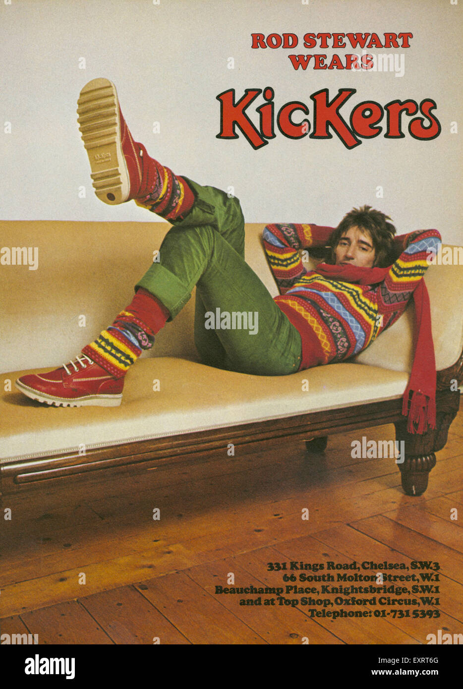 1970s UK Kickers Magazine Advert Stock Photo - Alamy
